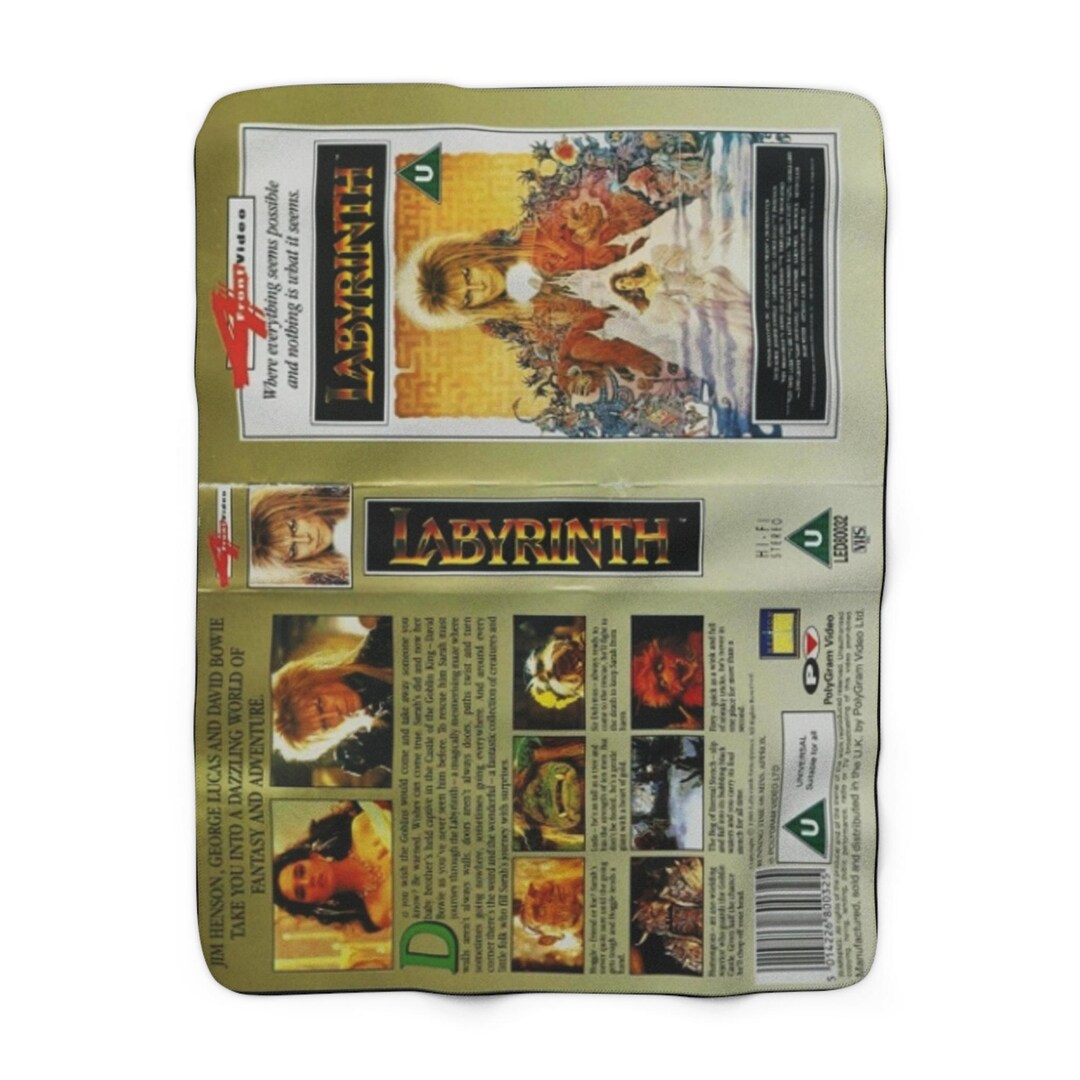Custom 80s RETRO Labyrinth VHS Cover Sherpa Fleece Blanket - Gen X ...