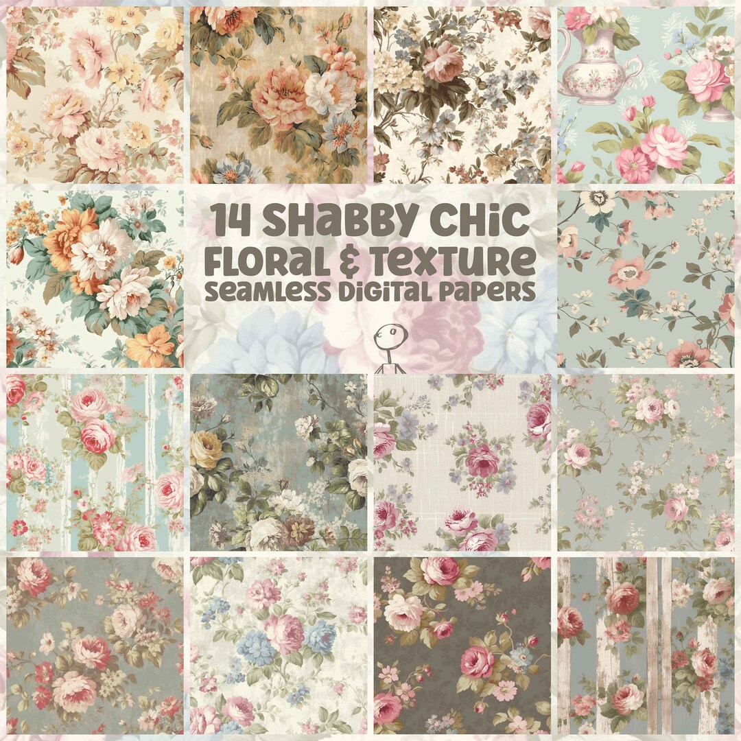 Shabby Chic Seamless Digital Papers - Etsy