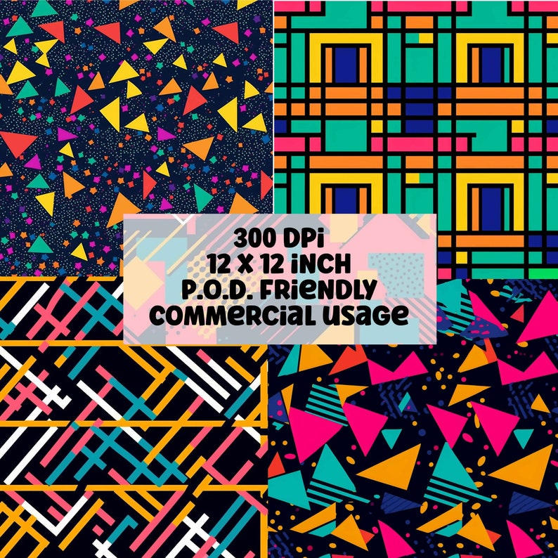 Retro Seamless Digital Papers 80s and 90s Themed - Etsy