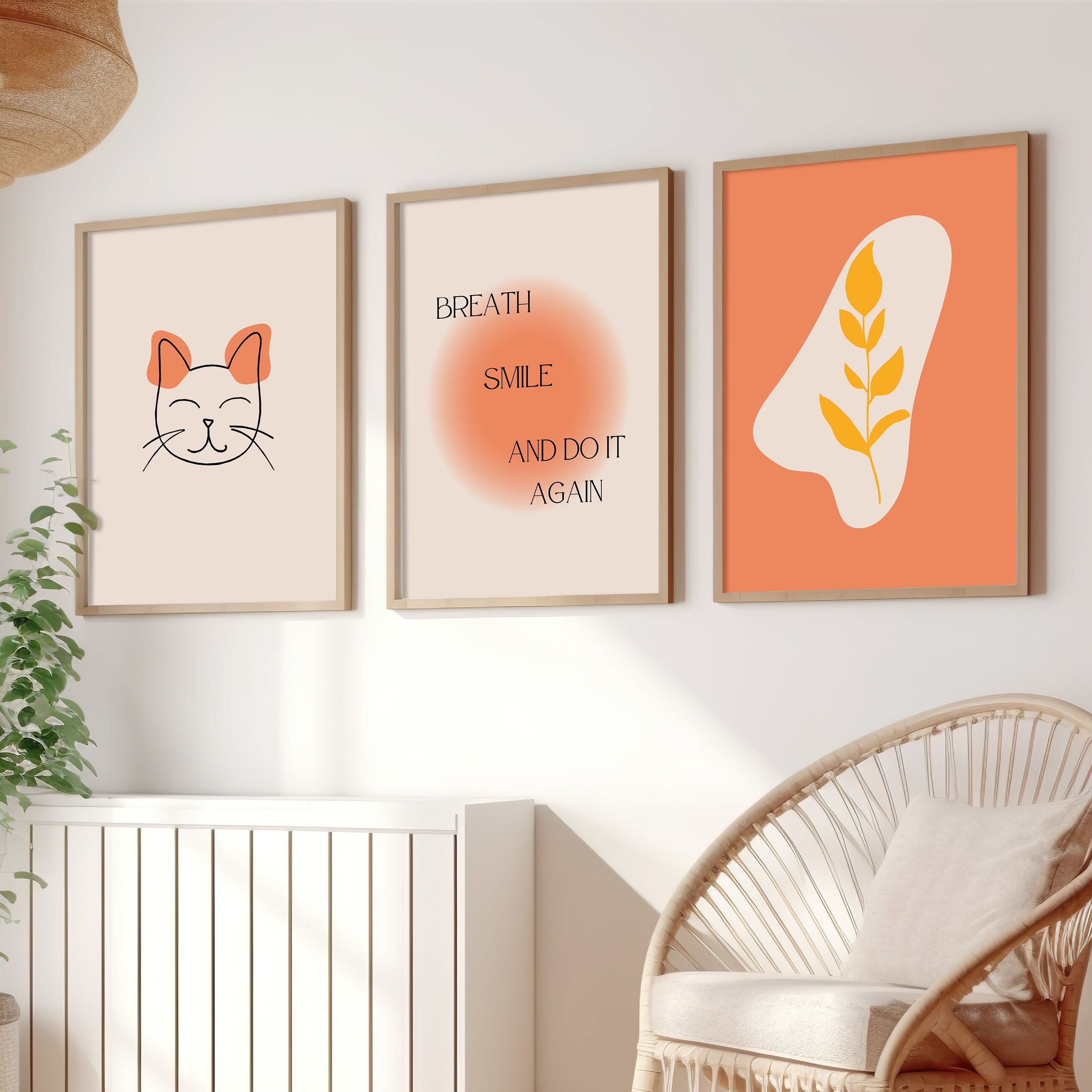 Cute Digital Wall Art, Set, Inspirational, Motivational Quote ...