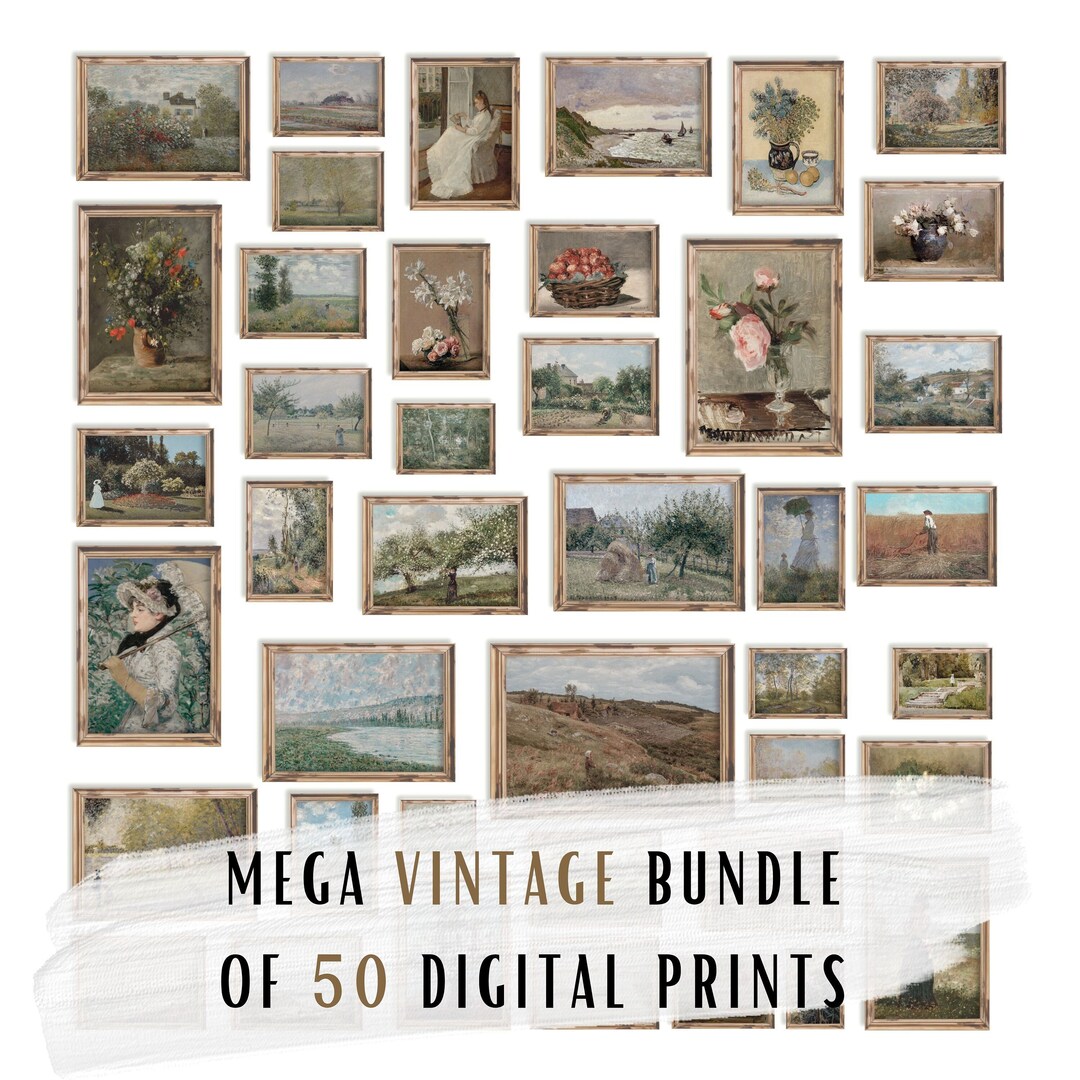 Rustic Gallery, Vintage Art, Farmhouse Decor, Mega Bundle Wall Art ...