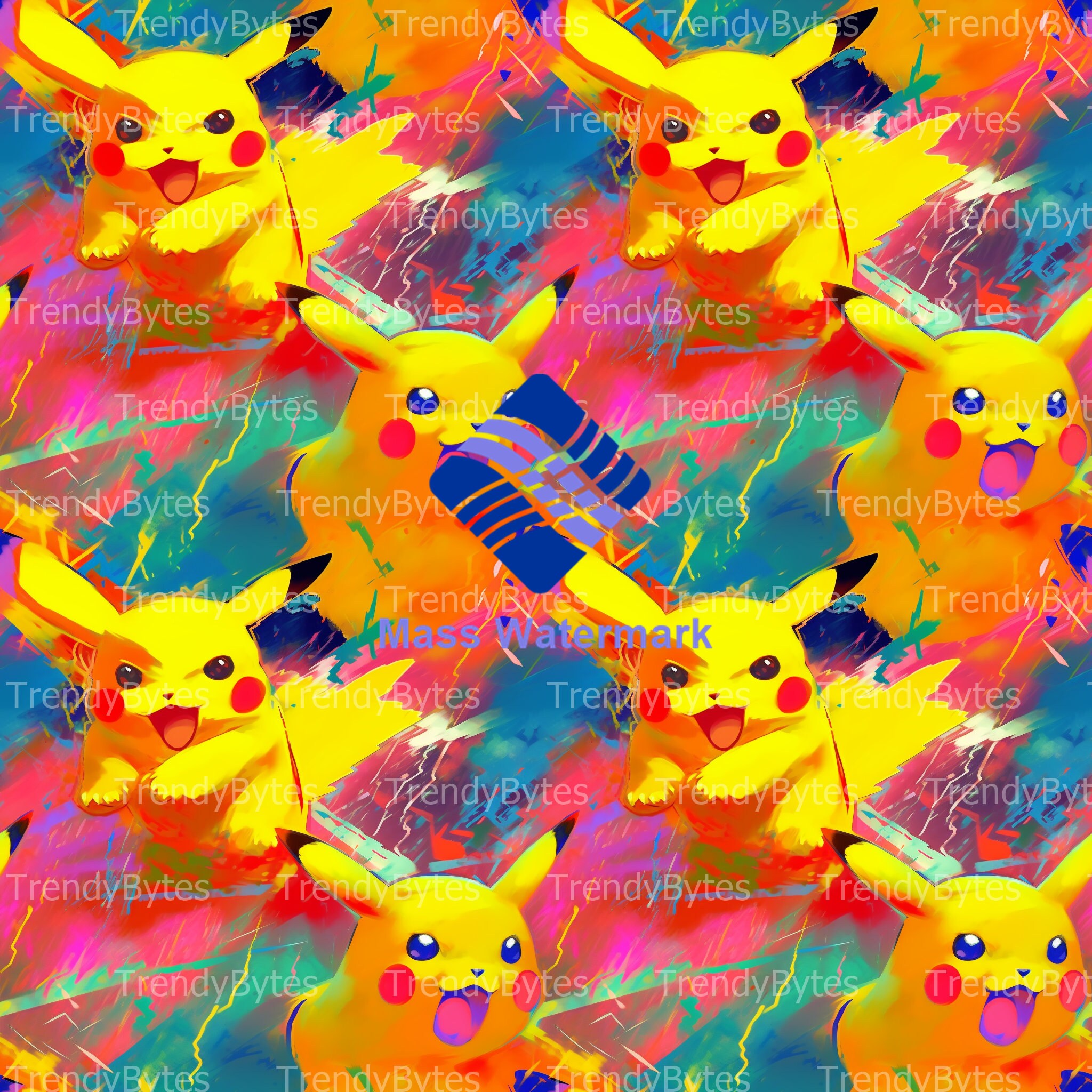90's Pikachu Vibes Seamless Pattern Nostalgic Electric Pokemon 1990's ...
