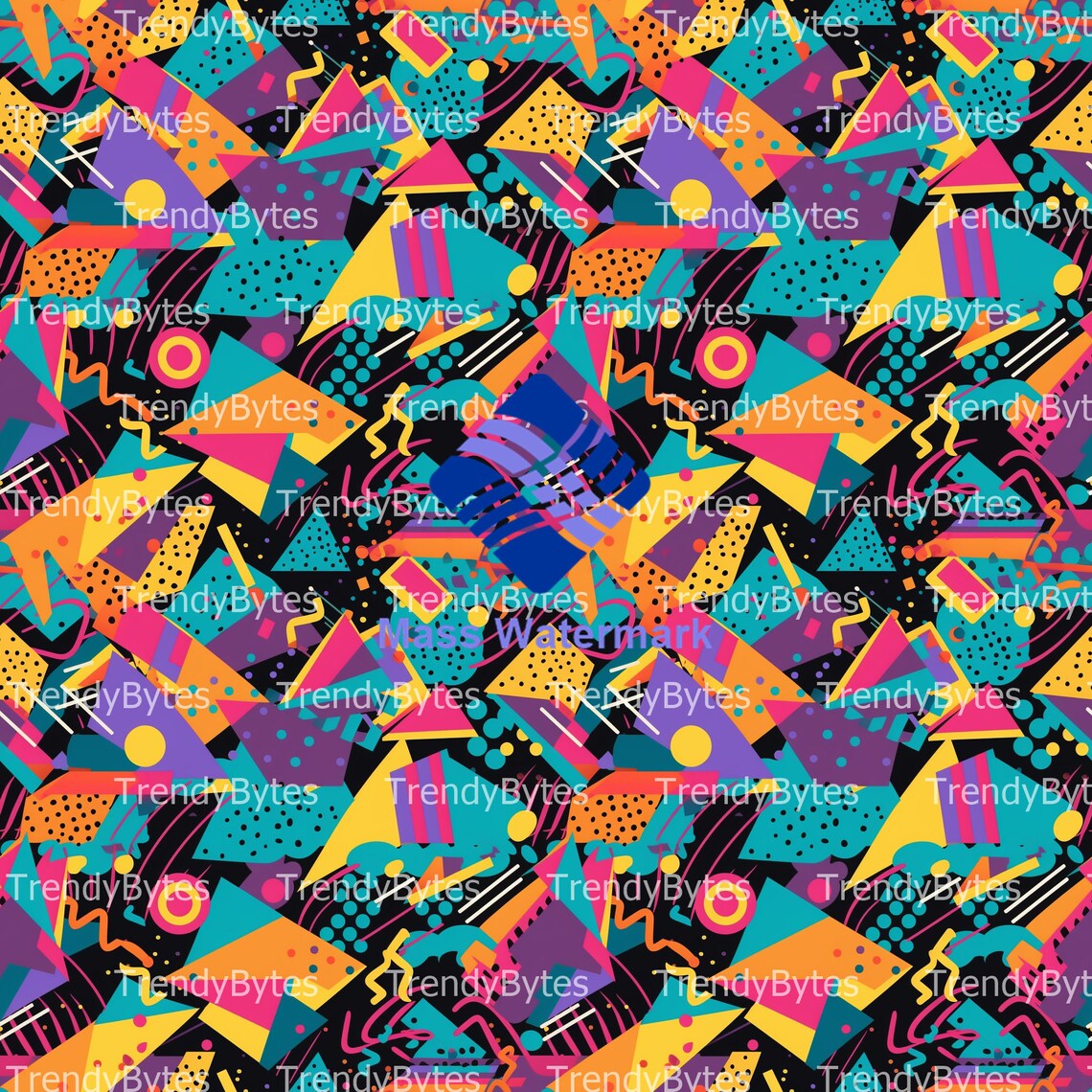 90s Retro Seamless Pattern Vintage Digital Repeating Background for ...