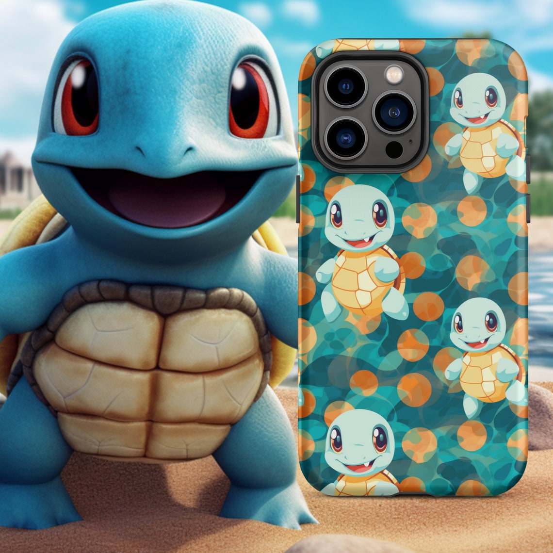 Squirtle Splash Cute Cartoon Style Pokémon Style Seamless Repeating ...