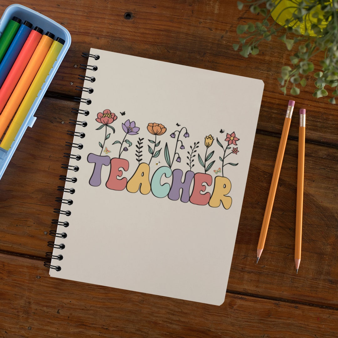 Teacher Floral Spiral Bound Journal, Gift for Teacher, Teacher ...