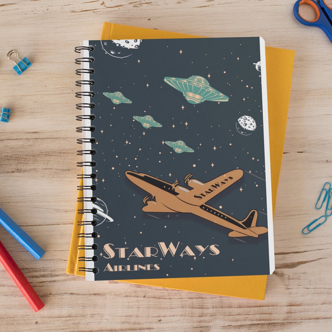Starways Airline Spiral Bound Journal/ Notebook 5x7, Graphic Spiral ...