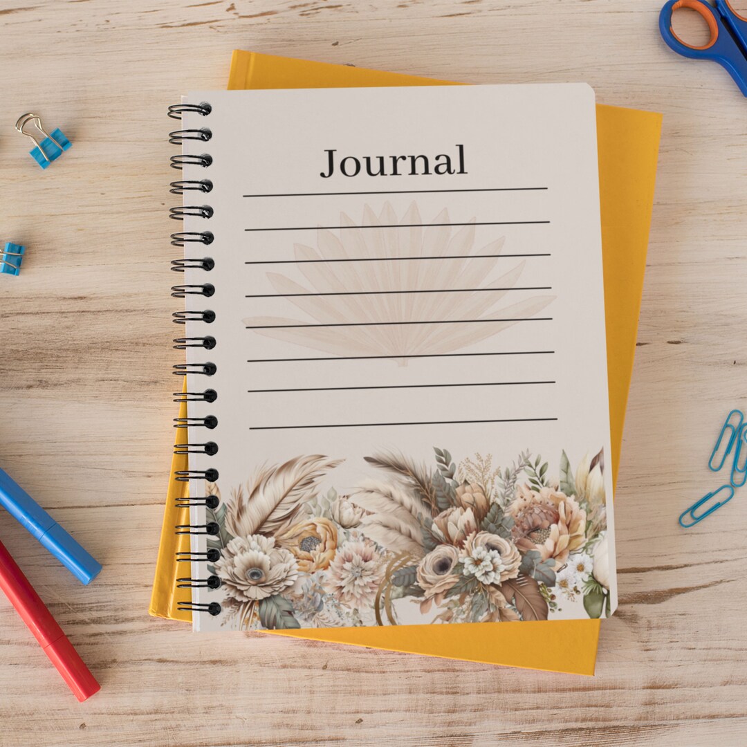 Boho Floral Journal: Lined Notebook, 5x7, 150 Pages - Etsy