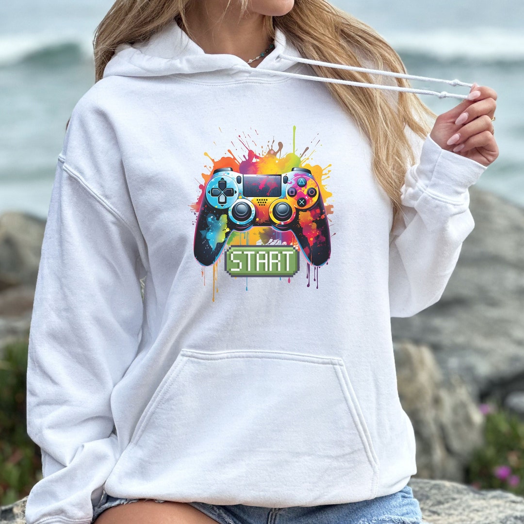 Gaming Hooded Sweatshirt: Colorful Video Game Controller Hoodie - Etsy
