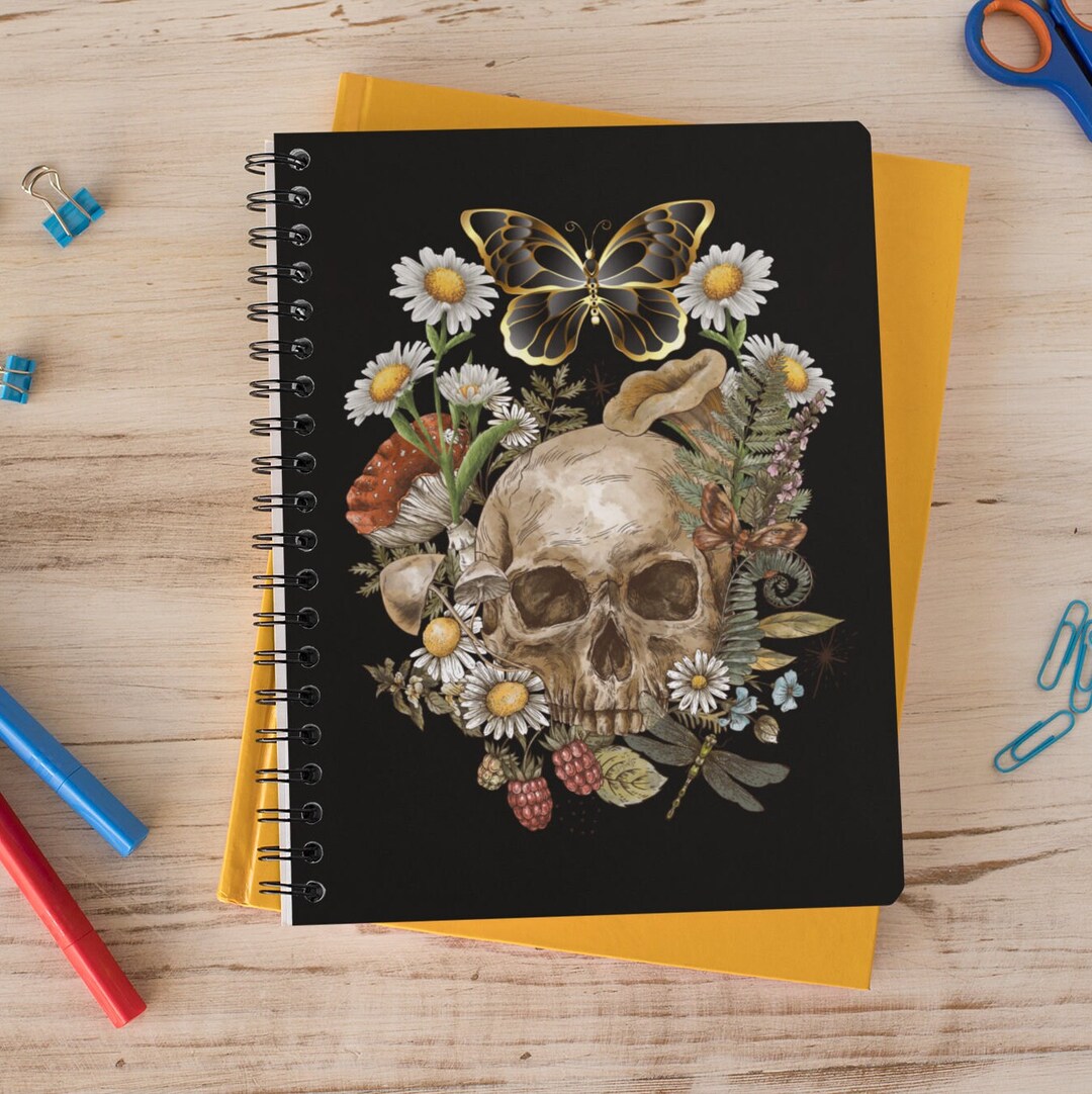 Halloween Skeleton Spiral Bound Journal, Halloween Notebook, Spooky ...