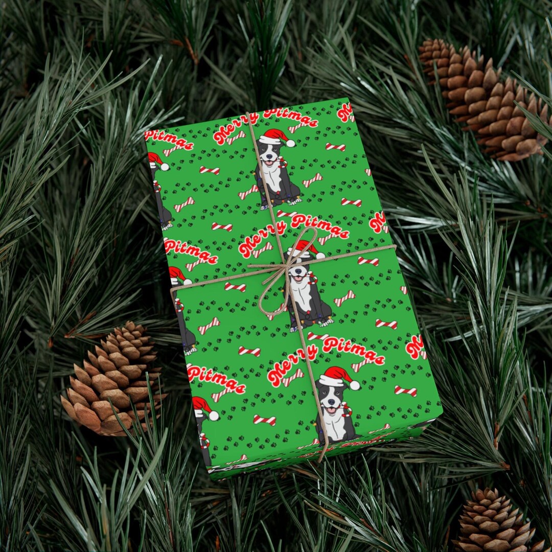 Pitmas Wrapping Paper, Pitbull Lover Wrapping Paper, Dog Lover Wrapping ...