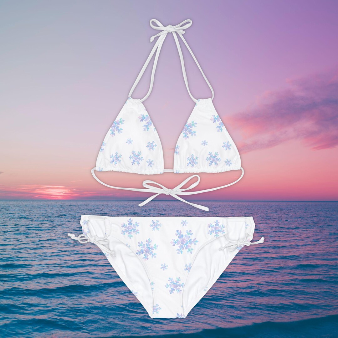 Snowflake Strappy Bikini Set Cute Swimwear for Beach, Pool Parties ...