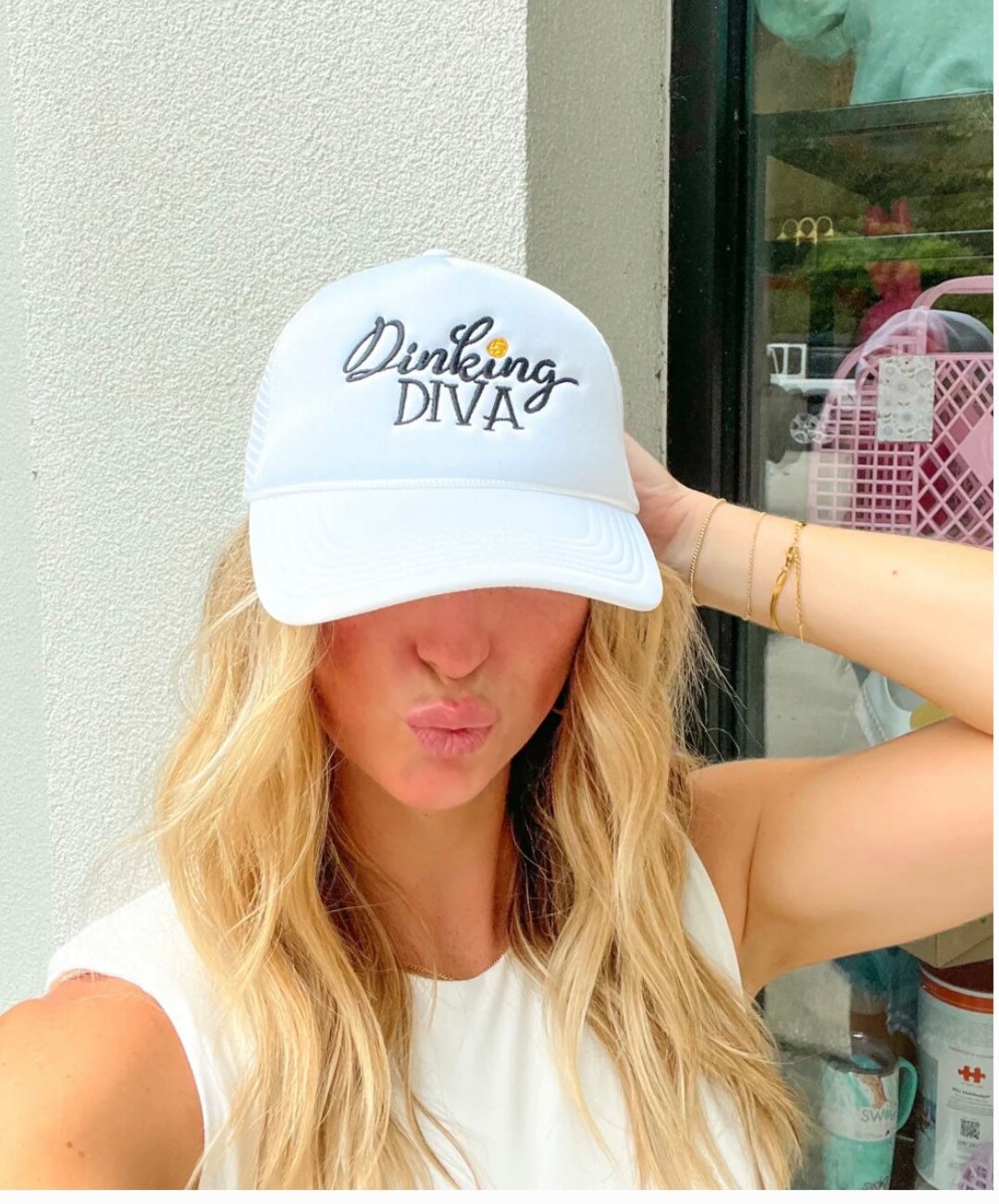 Dinking Diva Pickleball, Embroidered Trucker Hat - Etsy