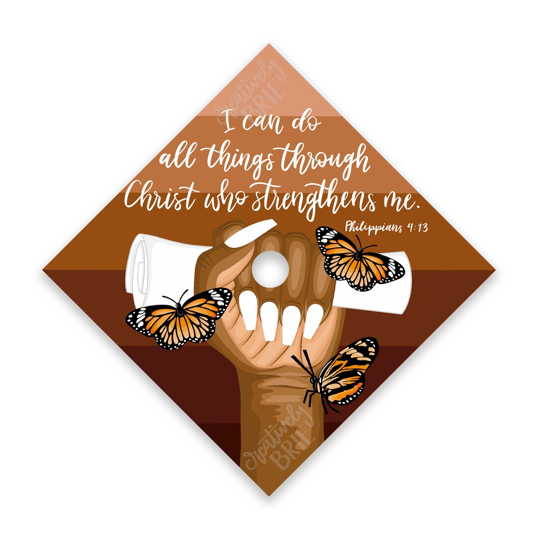 PRINTED "jesla" Grad Cap Design | Fist Holding Diploma Graduation Cap ...