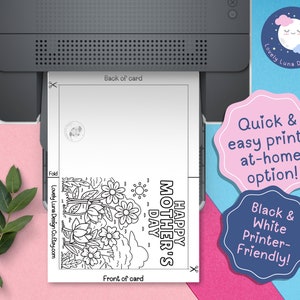 Printable Mother's Day Card Happy Mother's Day Kids Color in Flowers ...