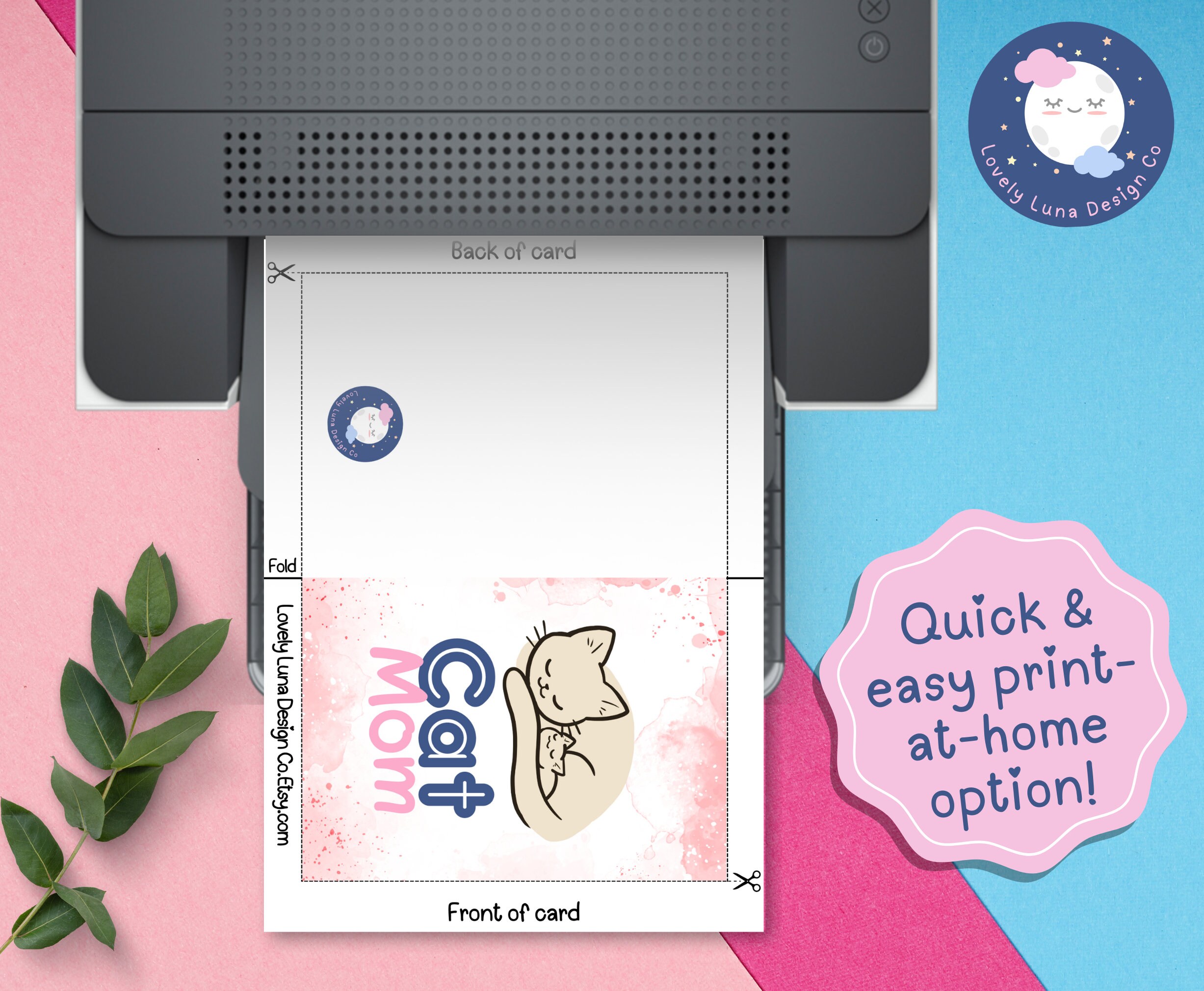 Printable Mother's Day Card Cat Mom / Cat Mum Instant Digital Download ...