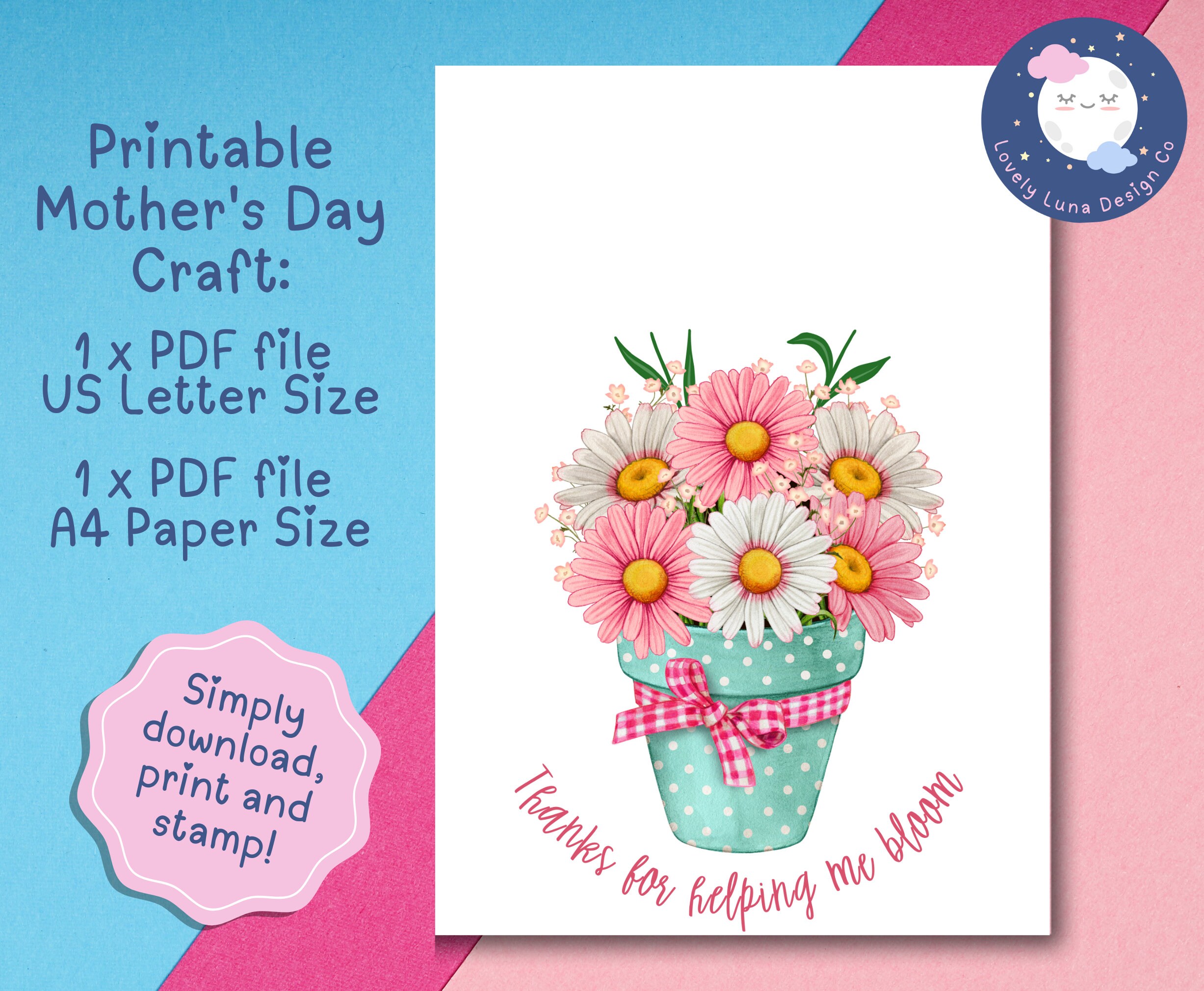 Mother's Day Personalized Handprint Craft DIY Art Gift for Mom Mothers ...