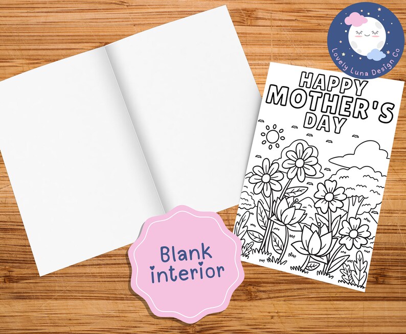 Printable Mother's Day Card Happy Mother's Day Kids Color in Flowers ...