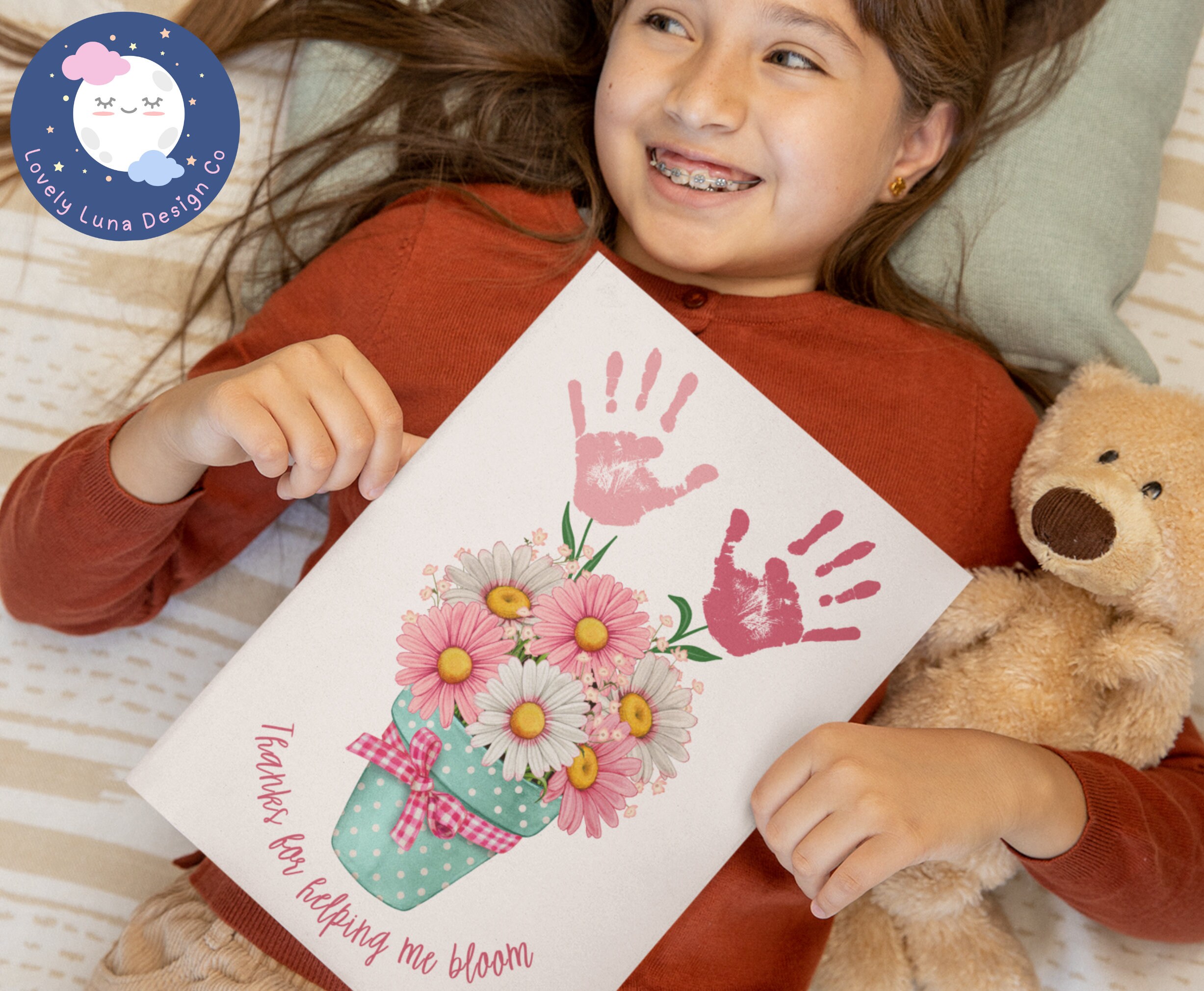 Mother's Day Personalized Handprint Craft DIY Art Gift for Mom Mothers ...