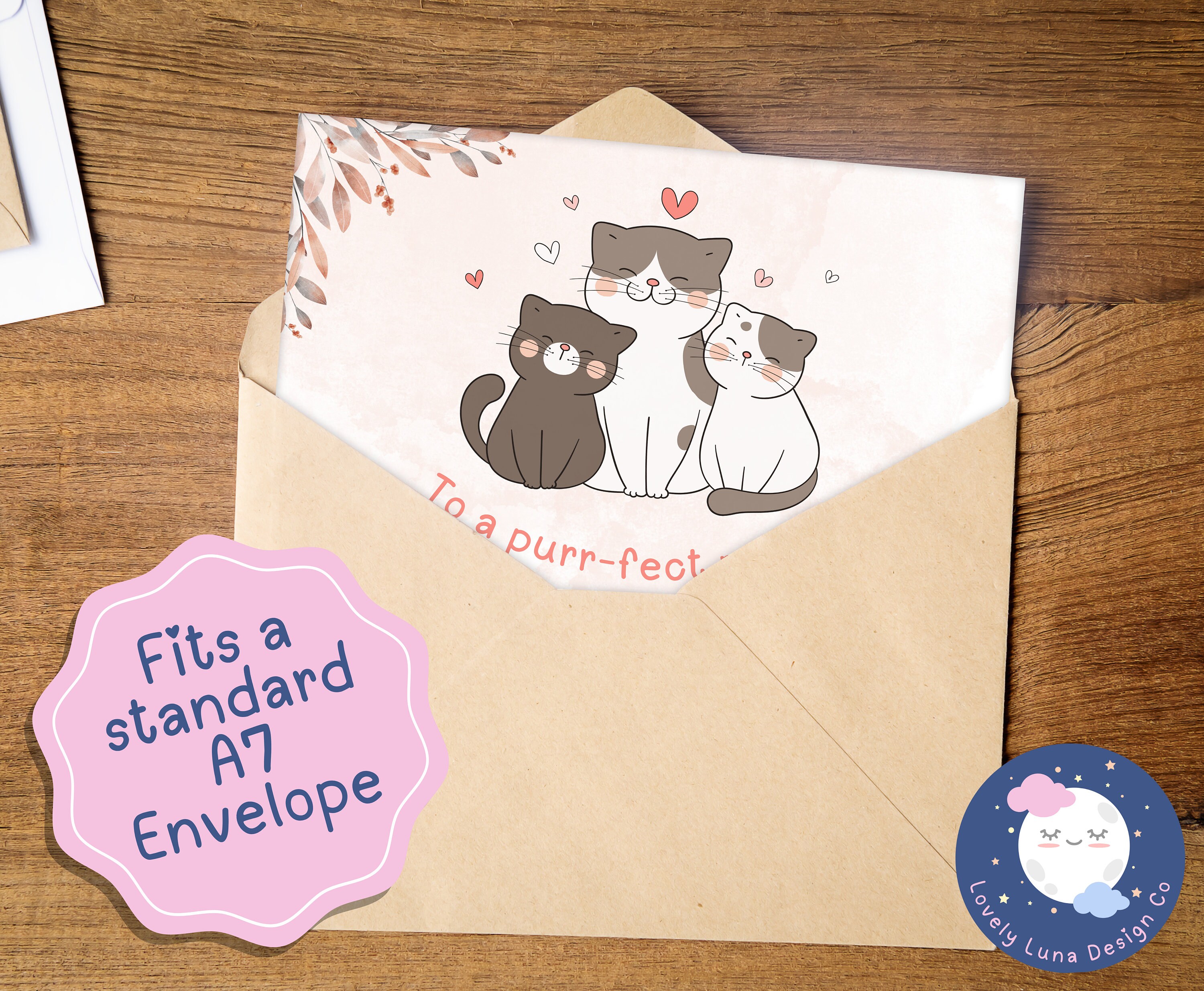 Cute Printable Mother's Day Card to A Purr-fect Mother Cute Cats ...