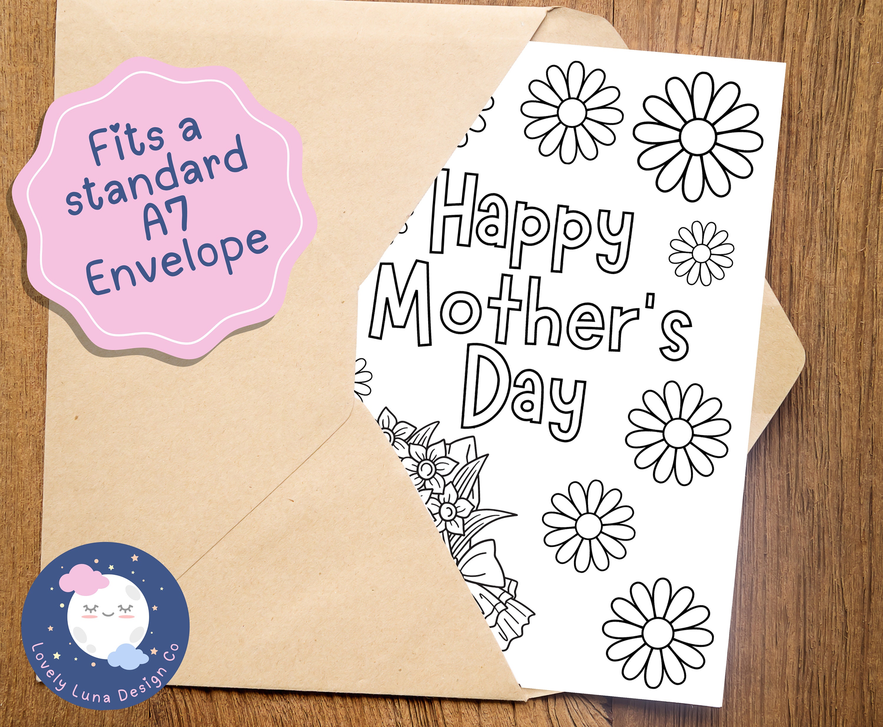 Printable Mother's Day Card Happy Mother's Day Flowers Kids Color in ...