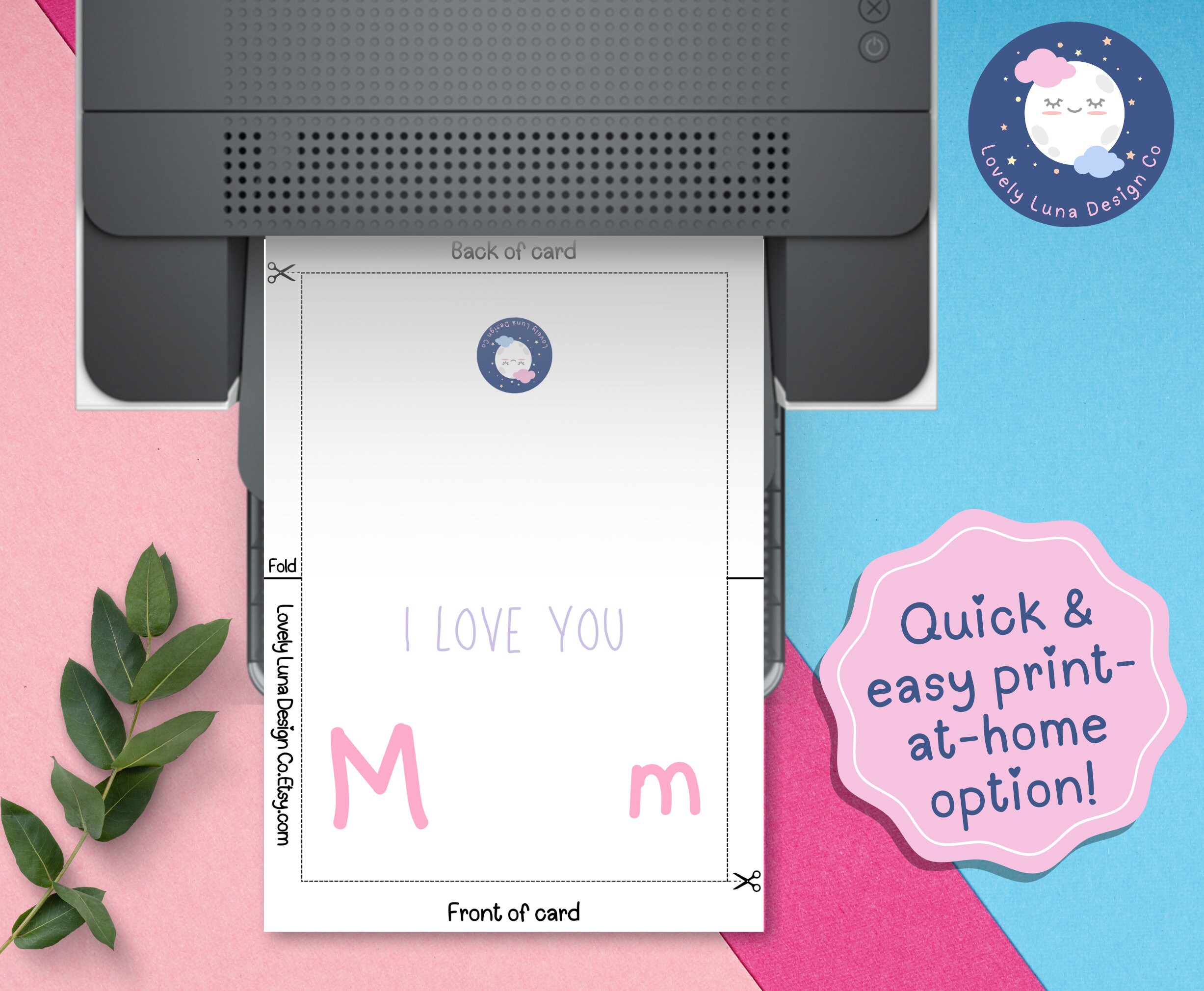 Cute Printable Mother's Day Card I Love You Mom Handprint Art DIY Kids ...