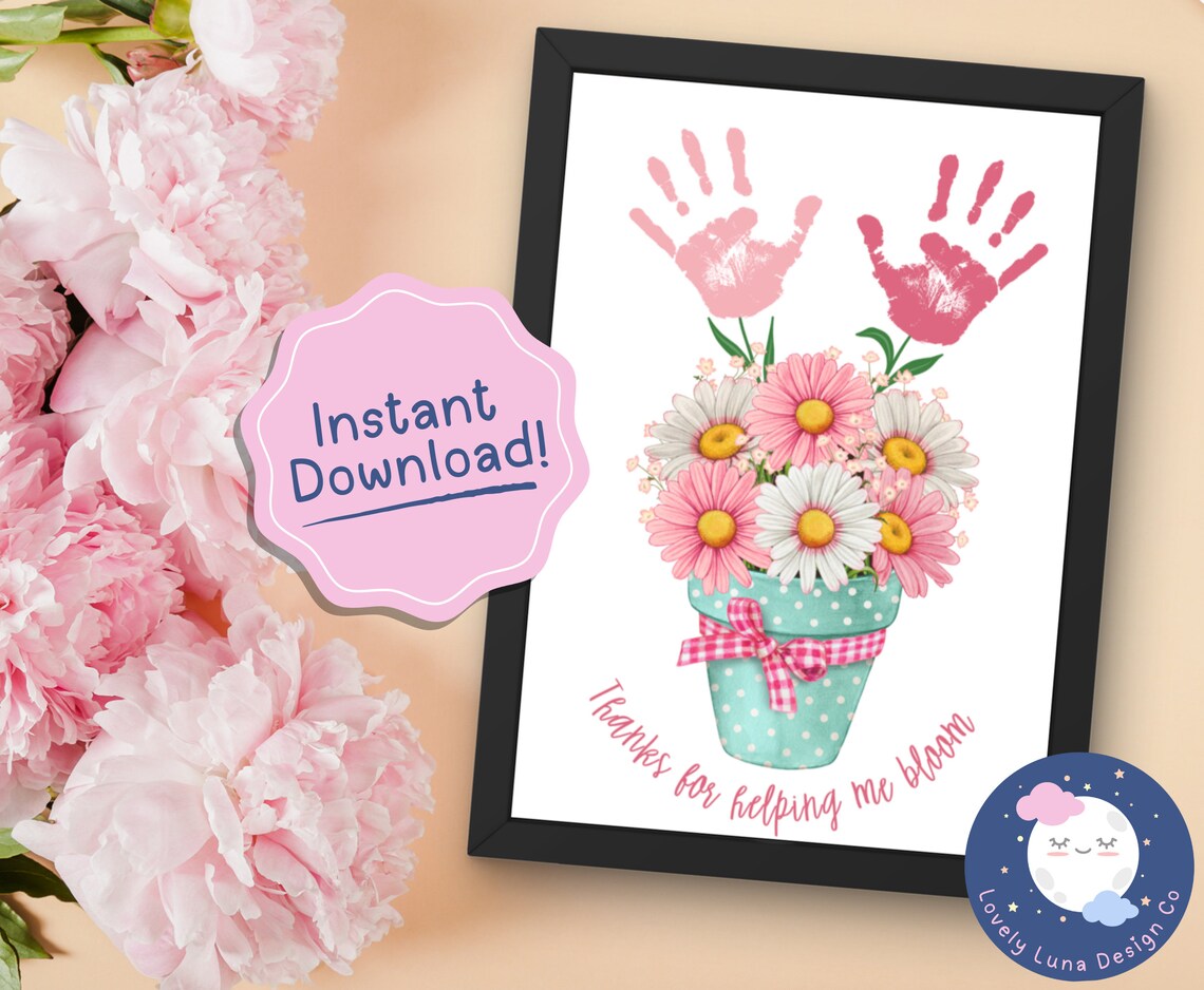 Mother's Day Personalized Handprint Craft DIY Art Gift for Mom Mothers ...