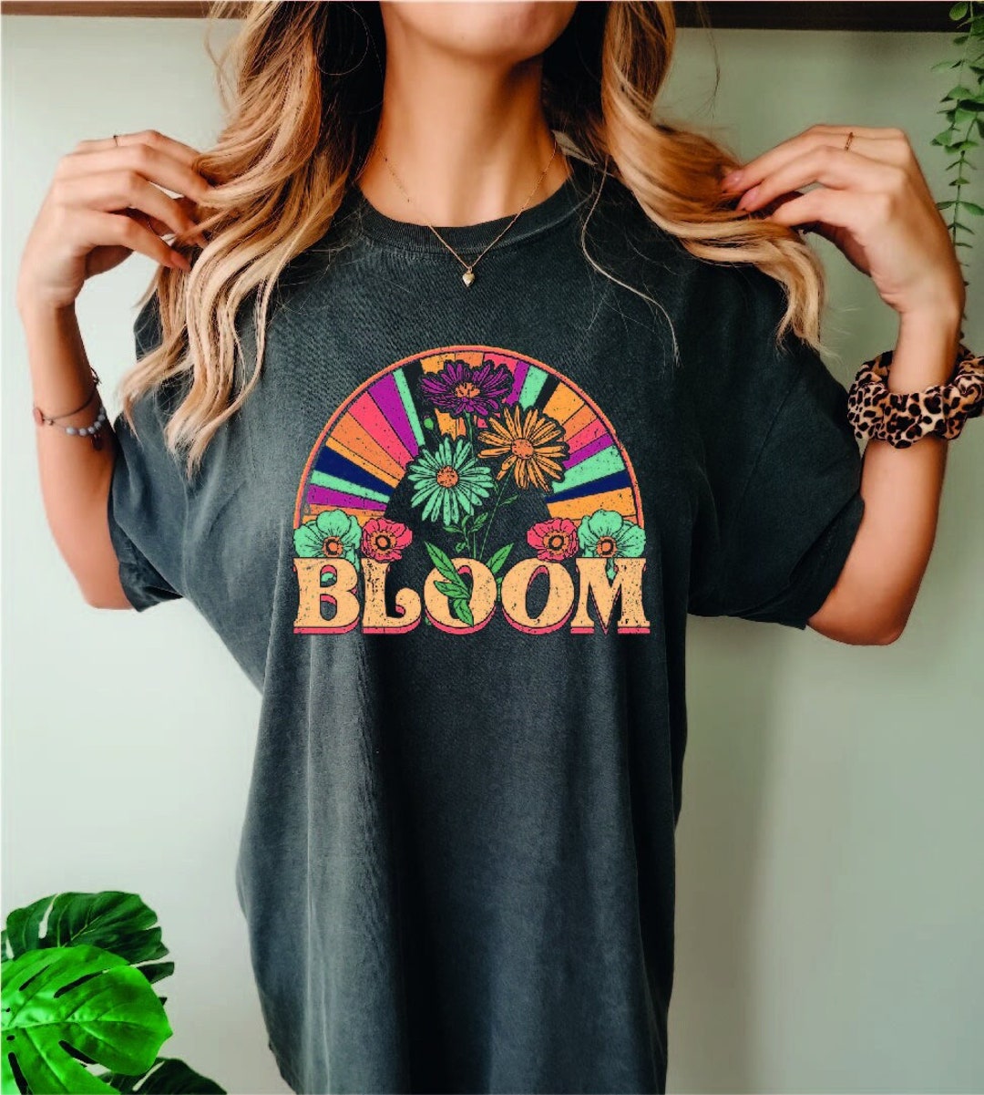 Comfort Colors®retro Bloom Shirt Vintage Flower Shirt Women - Etsy