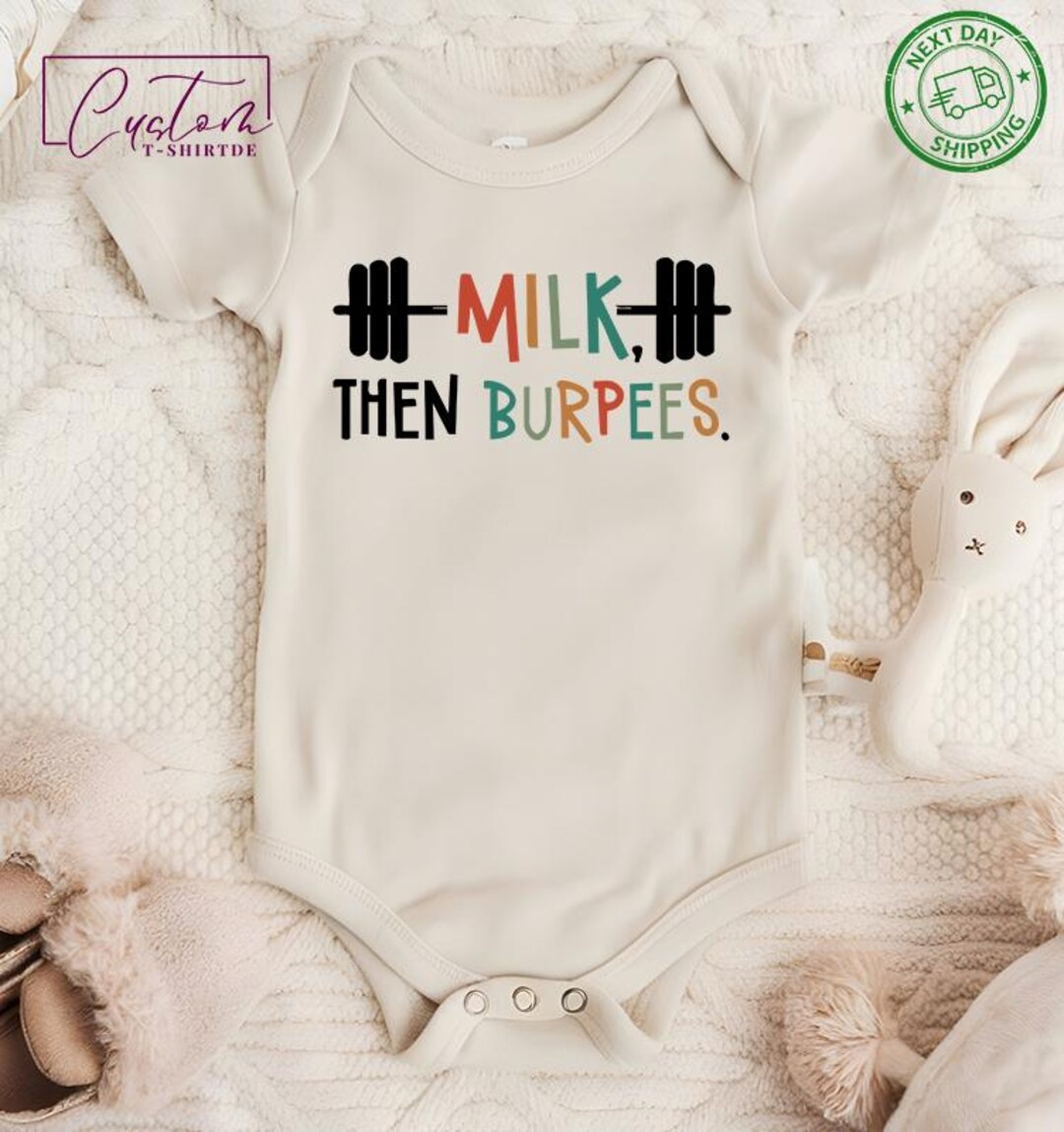 Milk Then Burpees Onesie, Crossfit Baby Outfit - Etsy