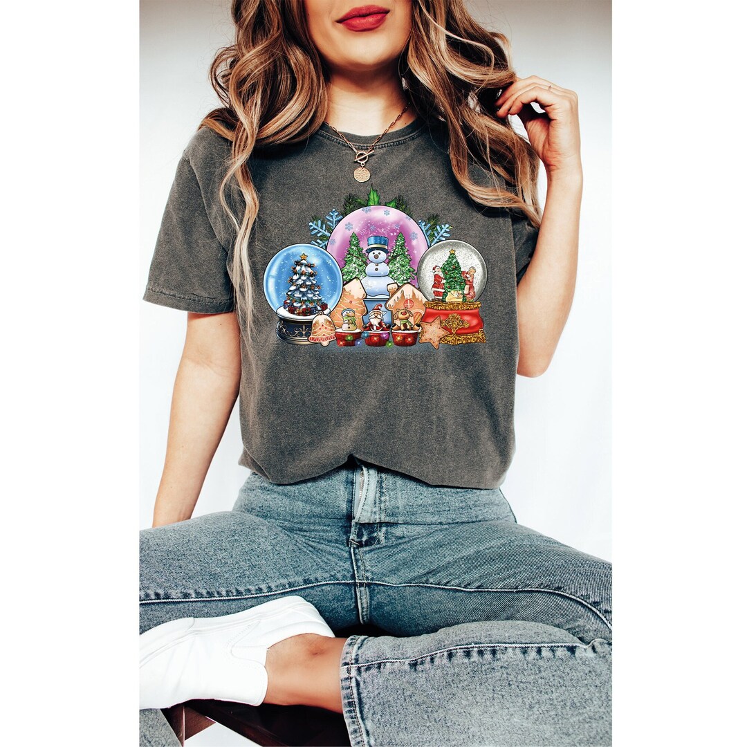 Comfort Colors®christmas Snow Globe, Merry Christmas Shirt, Snow Globe ...