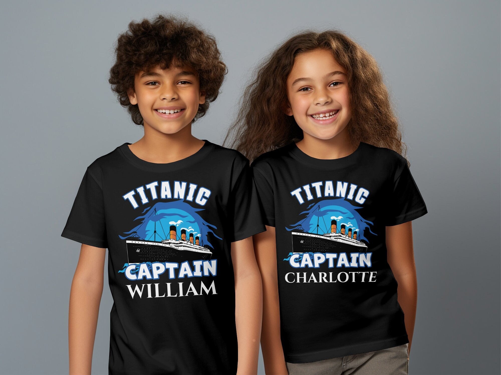 Titanic Captain Boys T-shirt, Custom Name, Titanic Girls Shirt ...