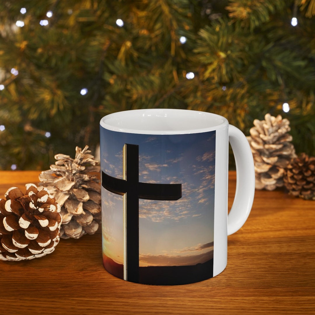 Christian Mug, Cross Mug, Faith Mug, Beautiful Sunrise With Cross Mug ...