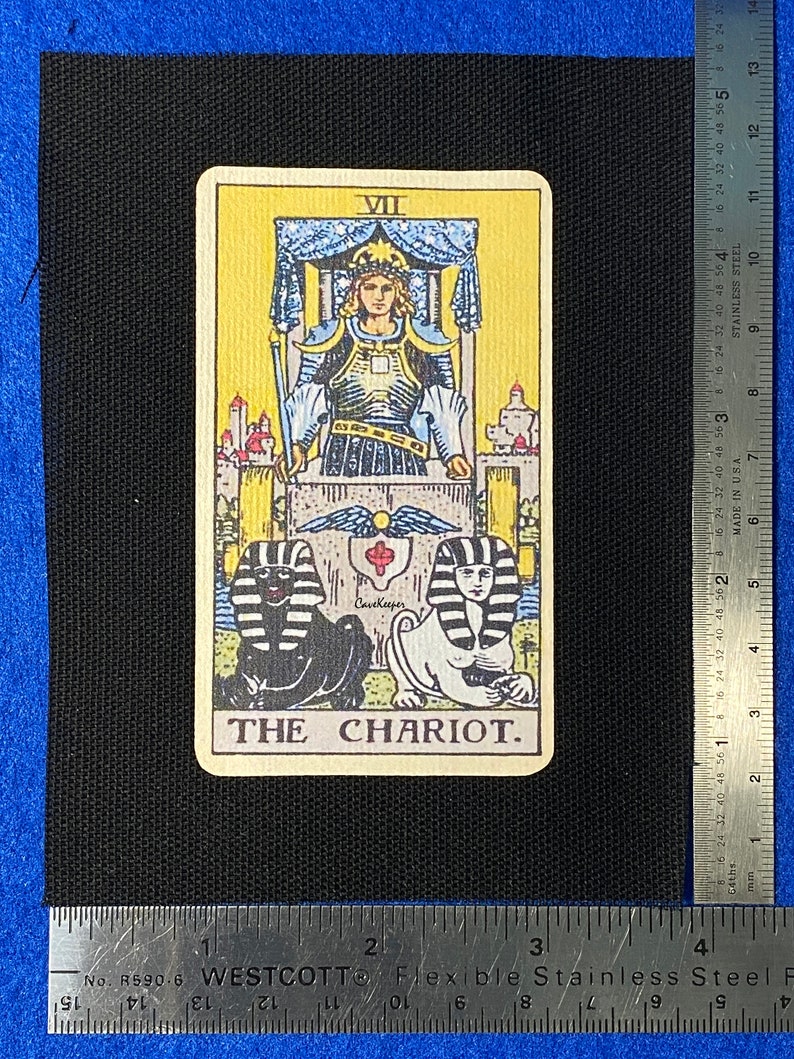 Patch the Chariot Tarot Card Iron on Optional Rider Waite - Etsy