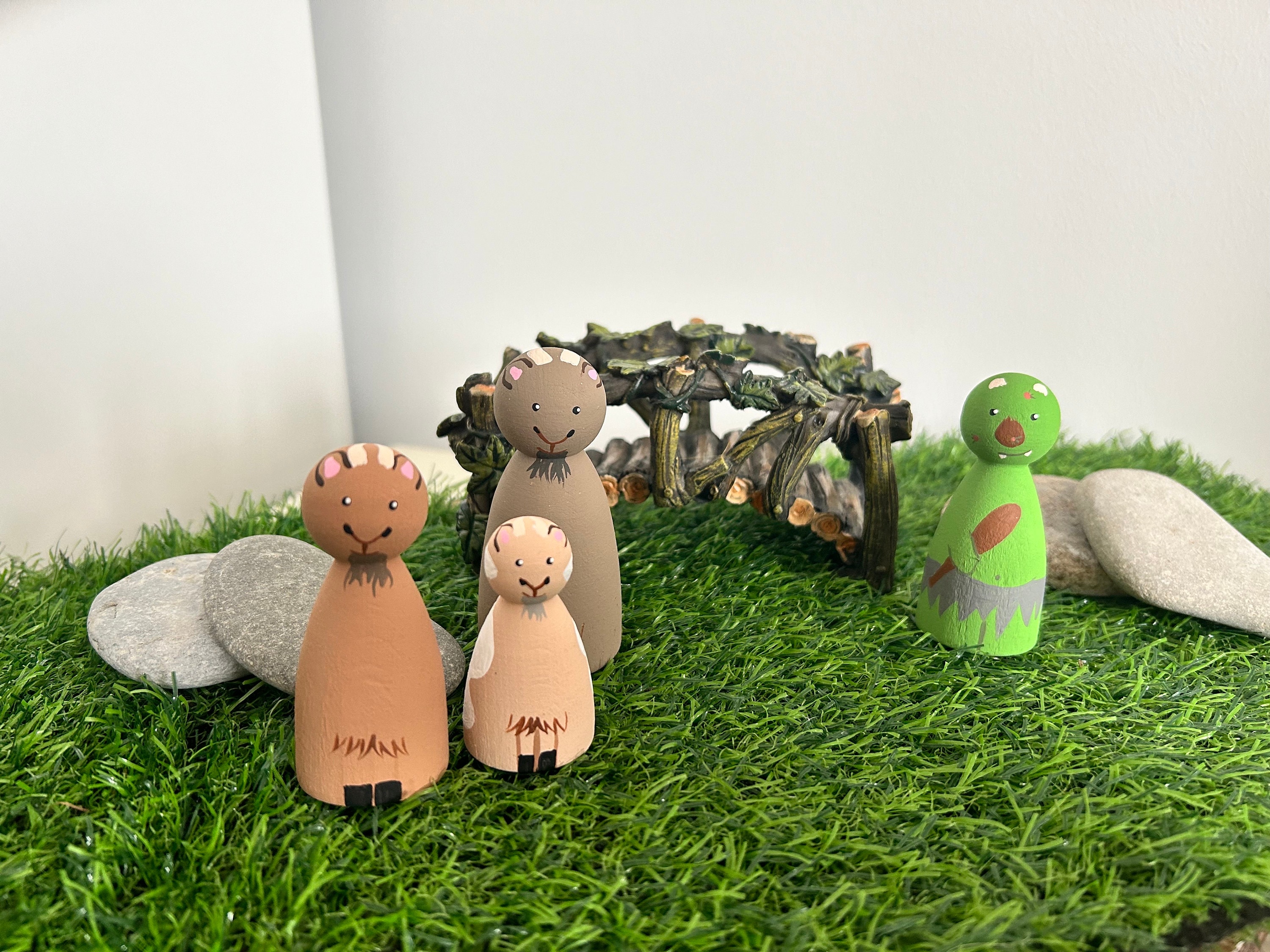 Three Billy Goats Gruff Peg Dolls - Etsy UK