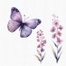 Purple Butterfly Clipart, Flowers Clipart, 50 Png Files With ...