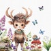 Fairy Garden Clipart, Flowers a Faun Clipart and Cute Snail, 45 Png ...
