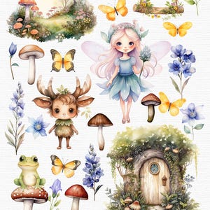 Fairy Garden Clipart, Woodland Fairy and Faun Clipart, 40 Png Files ...