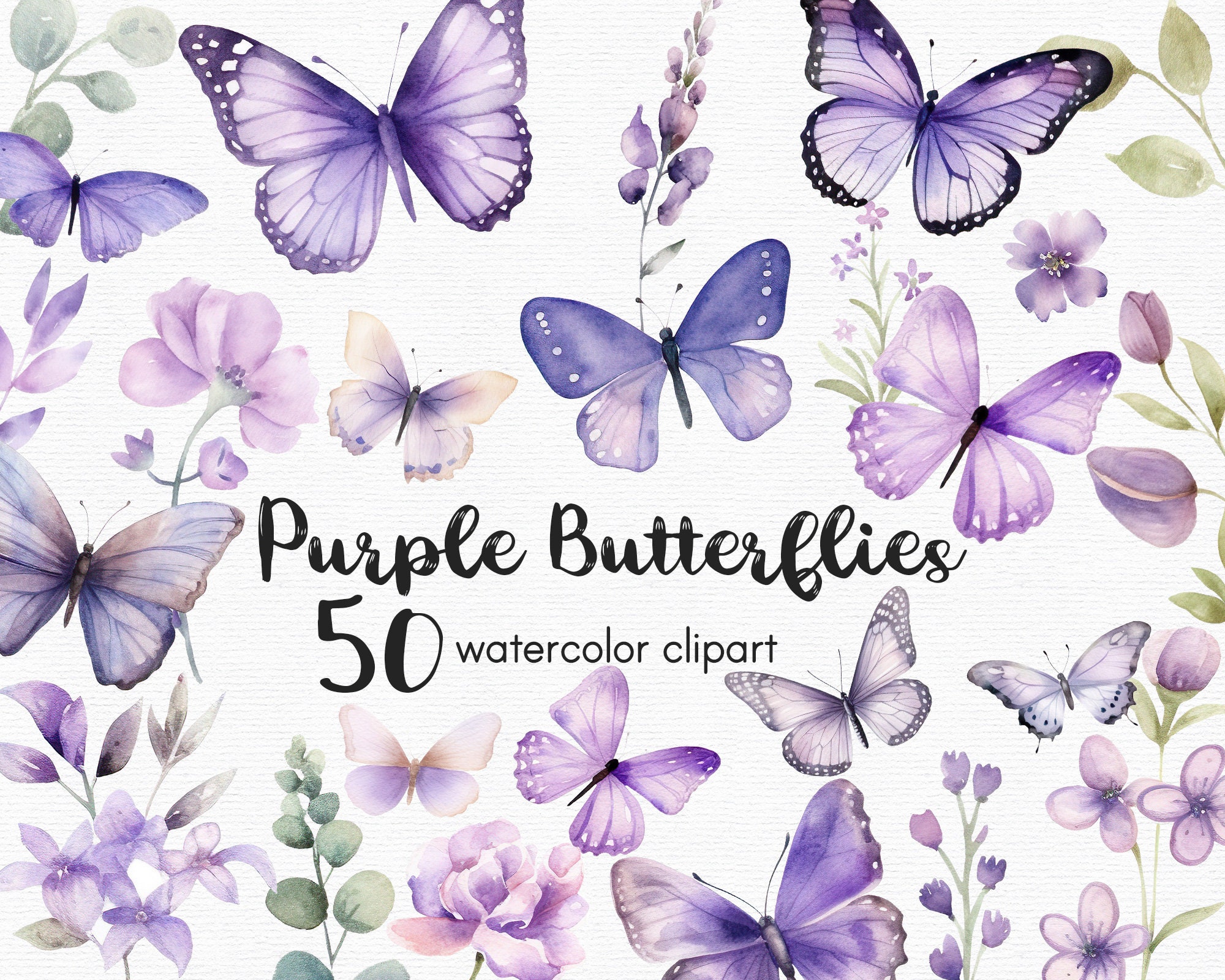 Purple Butterfly Flower Clip Art