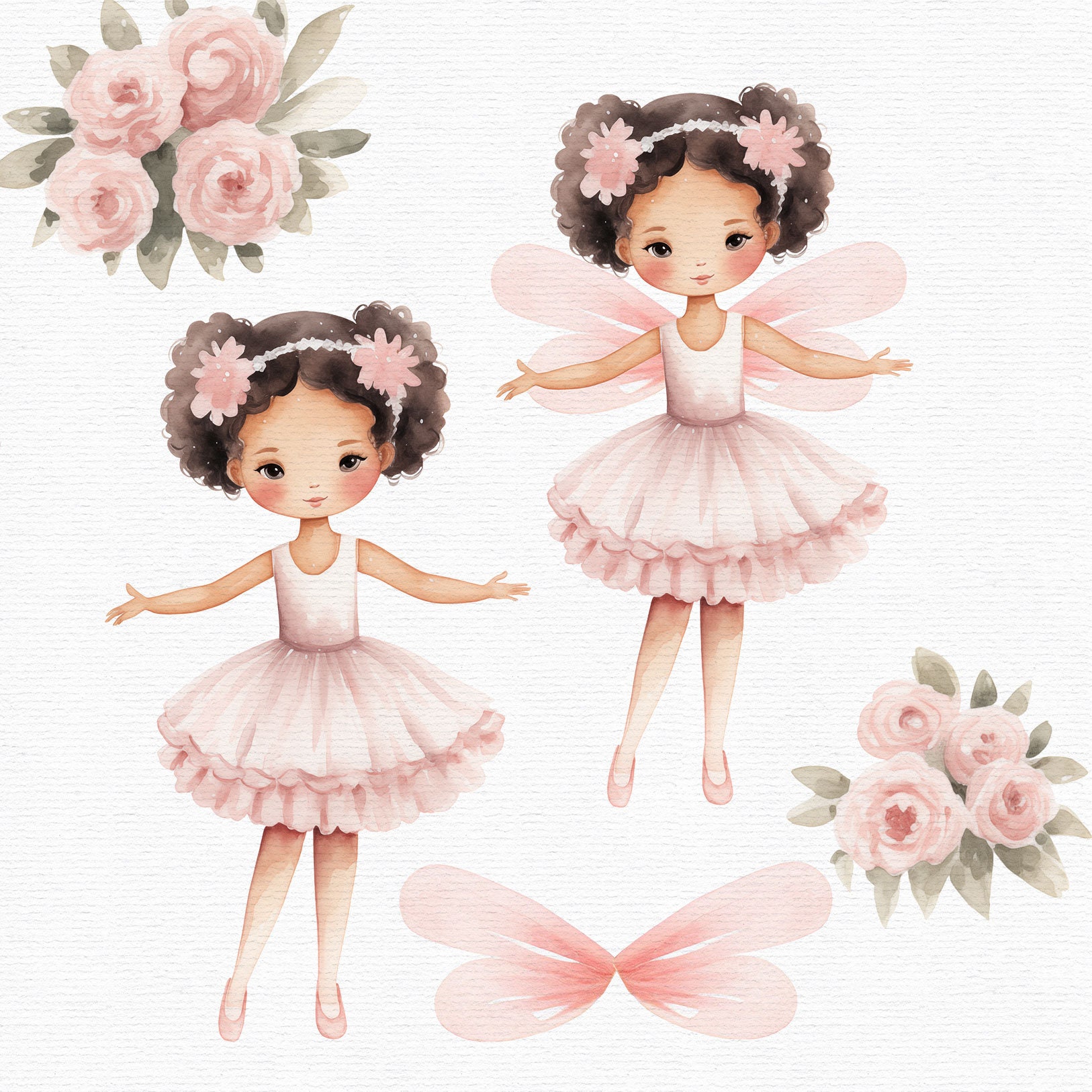 Ballerina Clipart, Fairy Clipart, Butterfly Clipart, Flowers Clipart ...