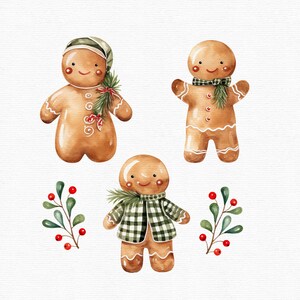 Watercolor Gingerbread Cookies, Christmas Clipart, 30 Png Files With ...