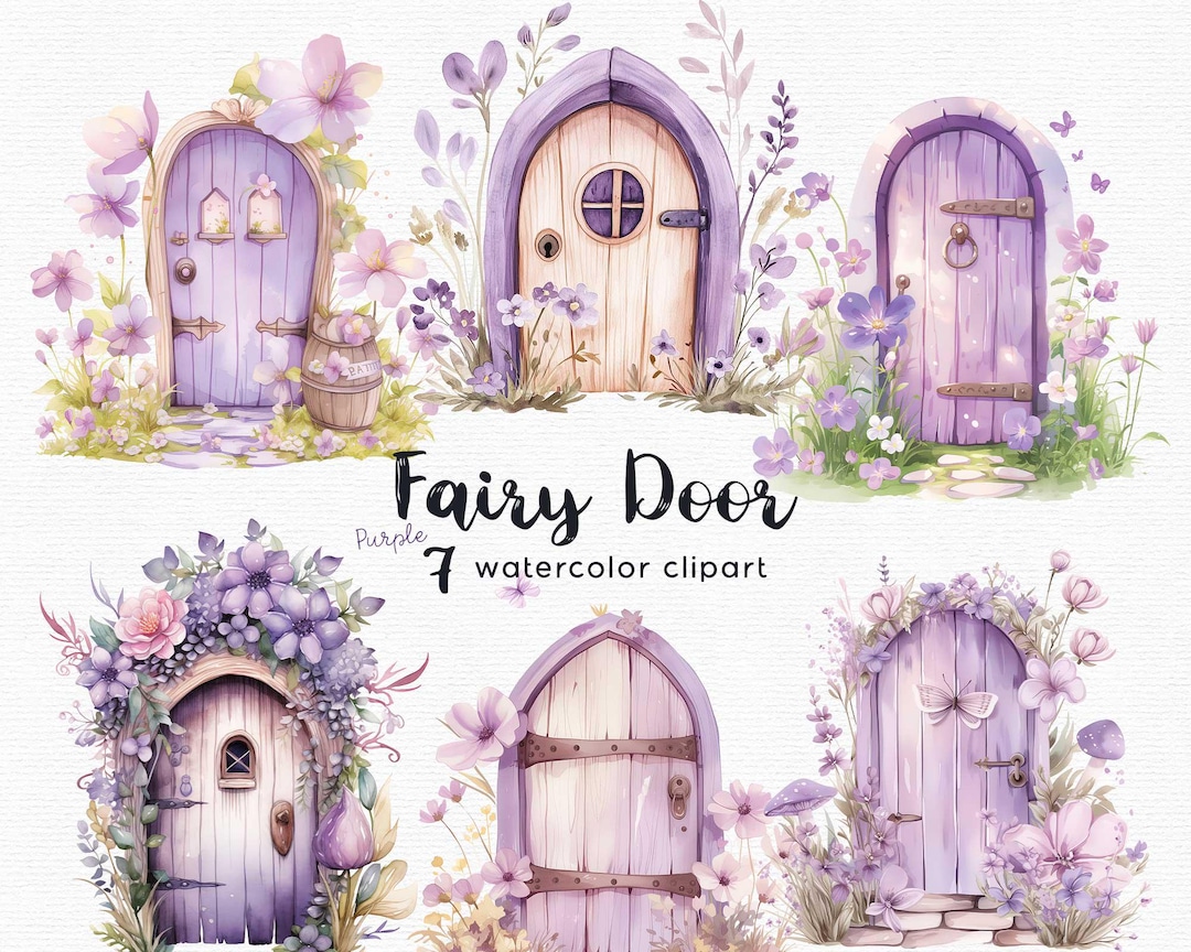 Fairy Door Clipart, Fairy Garden Clipart, 7 Png Files With Transparent ...