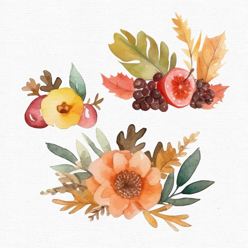 Thanksgving Clipart, Autumn Clipart, Fall Clip Art, 60 Png Files With ...