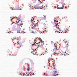 Fairy Clipart, Fairy Garden Clipart, Numbers Clipart, 11 Png Files With ...