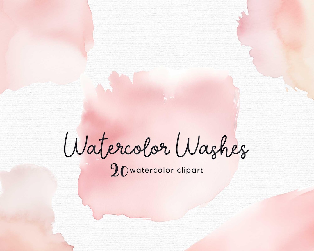 Pink Watercolor Washes Clipart, Watercolor Clipart, Watercolor Shapes ...