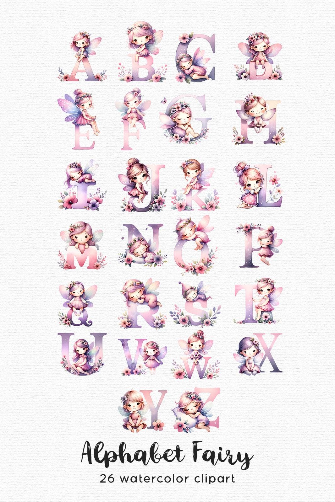 Fairy Alphabet Clipart, Pink Alphabet Fairy Png Fairygarden Clipart, 26 ...