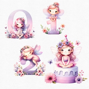 Fairy Clipart, Fairy Garden Clipart, Numbers Clipart, 11 Png Files With ...