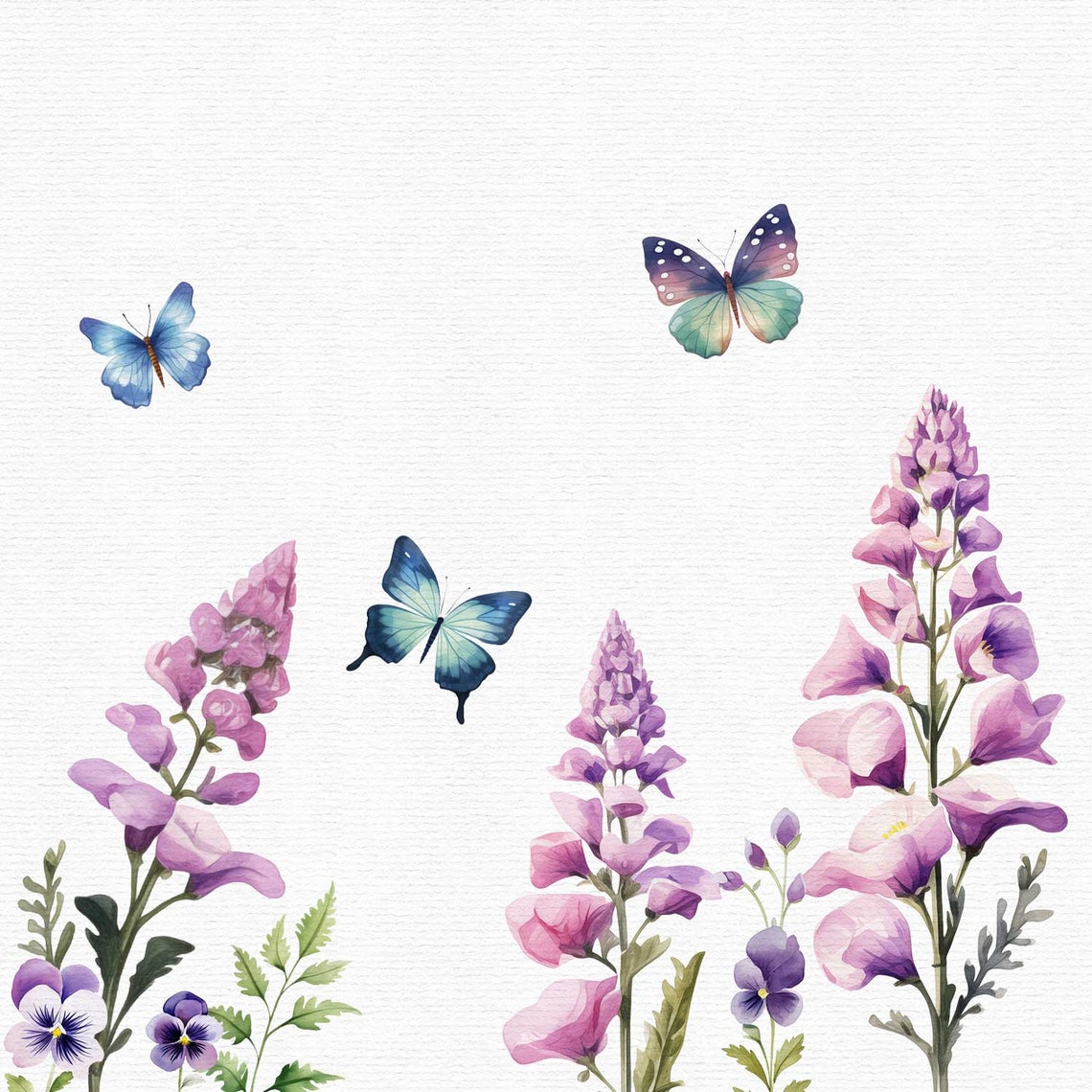 Fairy Garden Clipart, Flowers a Faun Clipart and Cute Snail, 45 Png ...