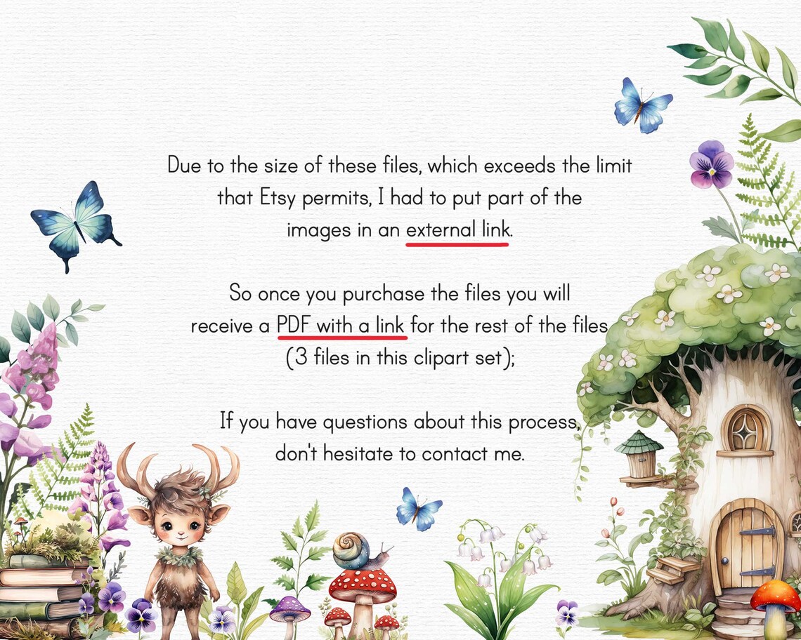 Fairy Garden Clipart, Flowers a Faun Clipart and Cute Snail, 45 Png ...