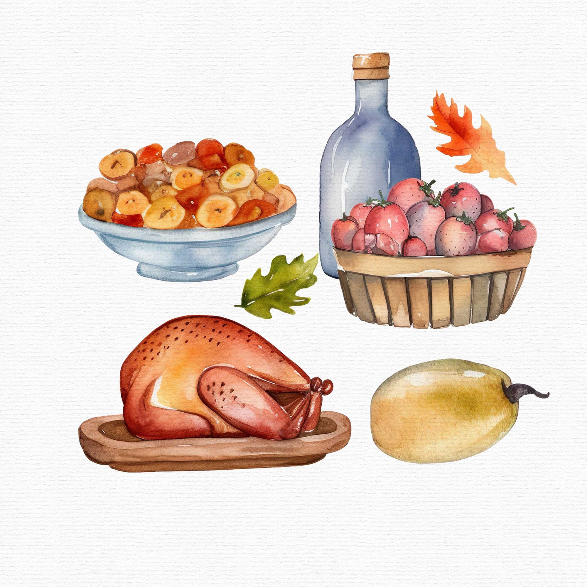 Thanksgving Clipart, Autumn Clipart, Fall Clip Art, 60 Png Files With ...