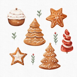 Watercolor Gingerbread Cookies, Christmas Clipart, 30 Png Files With ...