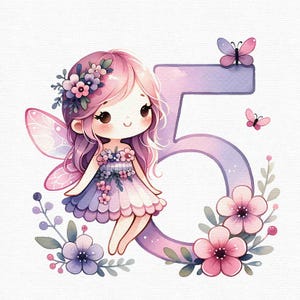 Fairy Clipart, Fairy Garden Clipart, Numbers Clipart, 11 Png Files With ...